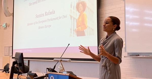 EP Member Samira Rafaela speaks at opening lecture Master European Law ...
